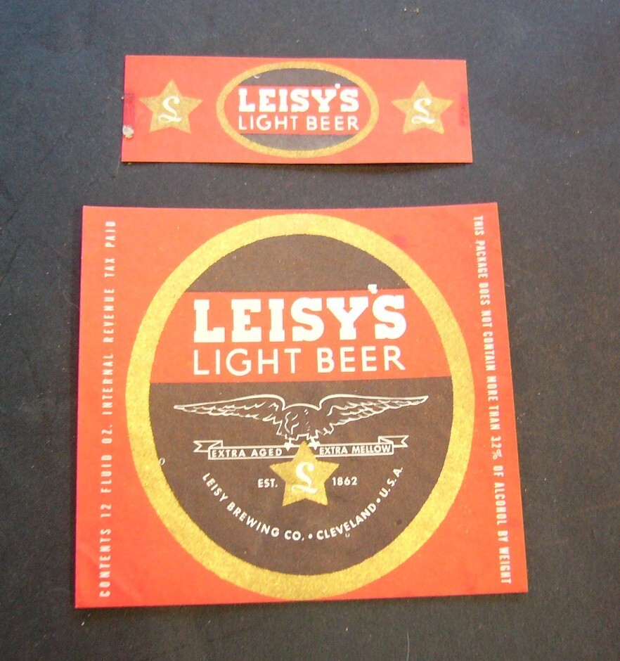 Leisy's Light Beer (red) Label. Leisy Brewing Co. Cleveland Ohio. IRTP ...