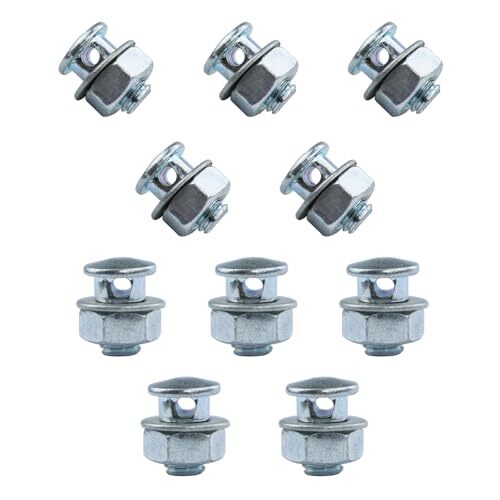 10 Pack Brake Cable Regulator Locking Screw with Nuts & Washers Sliver ...