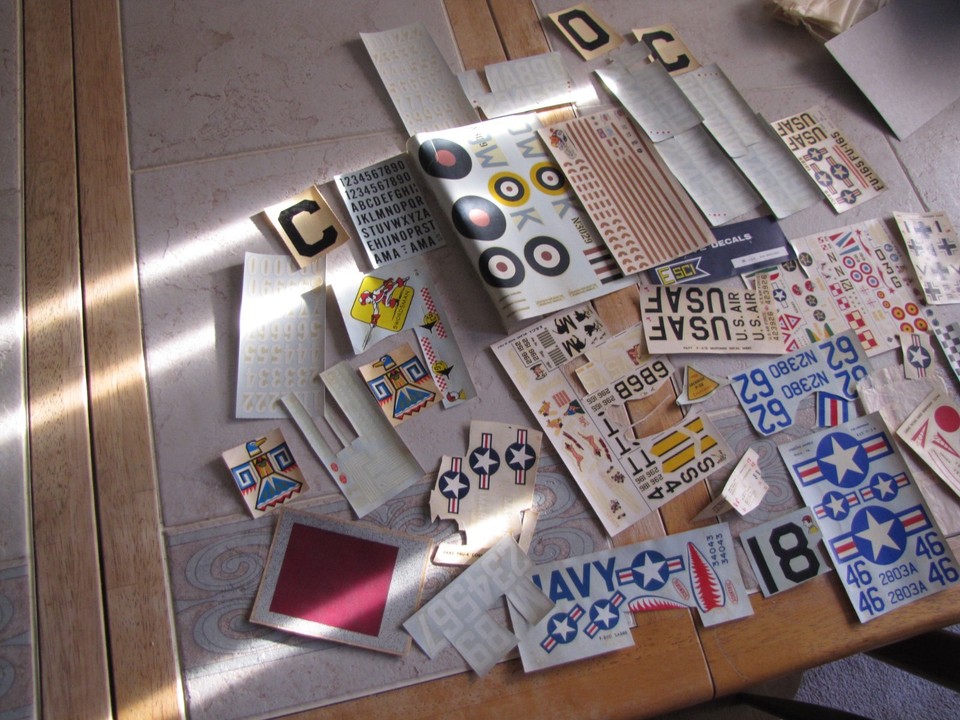 Huge Vintage Lot Of Model kit Car Decals Stickers Sheets Auto/plane ...