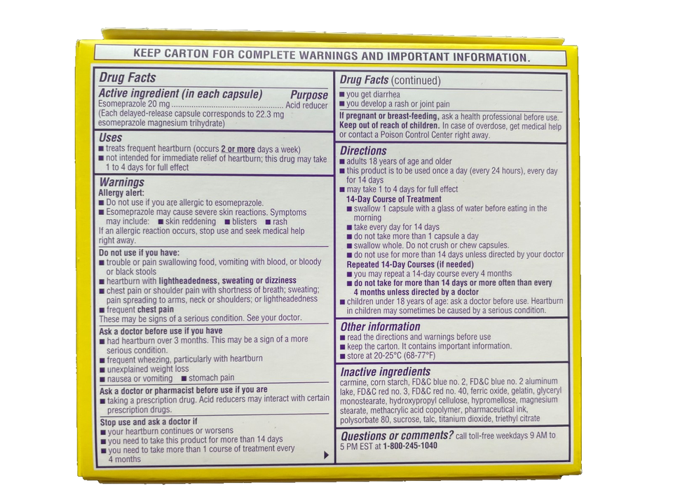 Nexium 24HR Acid Reducer CLEAR MINIS Heartburn Relief 5 Boxes 42 Count ...