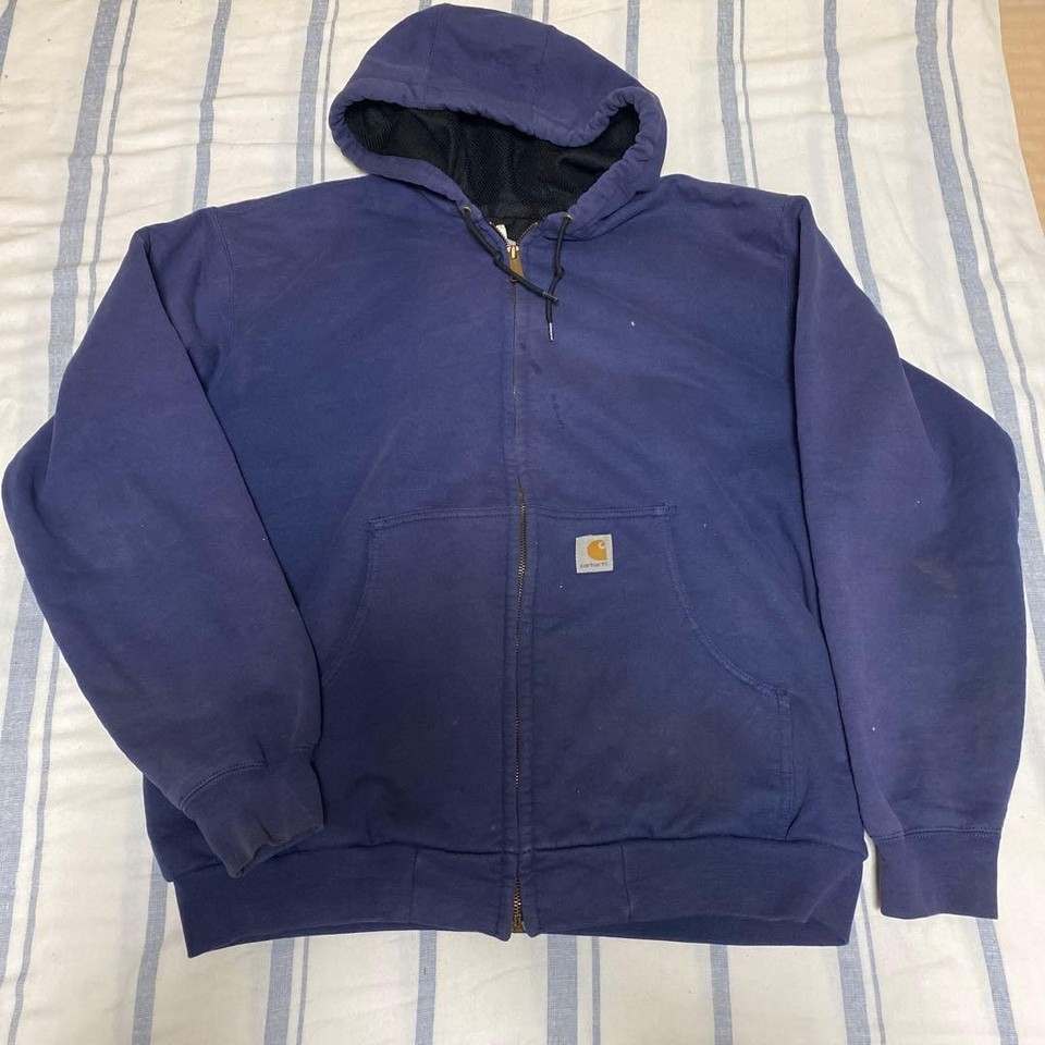 Carhartt navy hooded jacket Men's simple and stylish Made in Italy From ...