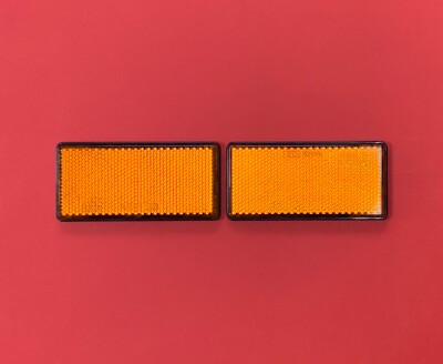 2 x Orange Rectangle Reflectors RADEX Self Adhesive 103mmx51mm Fence ...