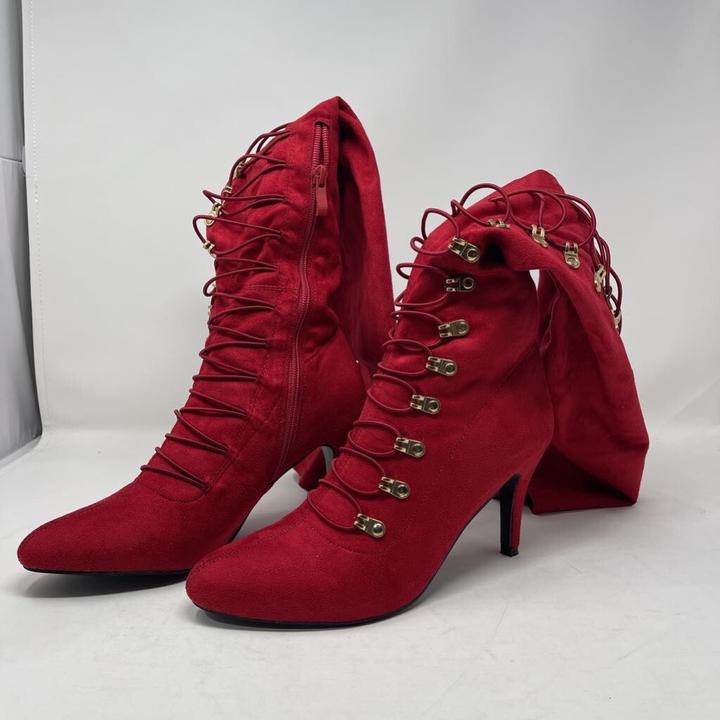 Journee Collection Womens Trill Boots Red Pointed Toe Knee High