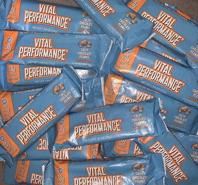 x 100 Vital Performance Salty Chocolate Peanut Protein / Collagen Bar ...