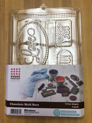 Chocolate Bar Molds "Sweet Creations by Good Cook" 10 bar shapes each ...