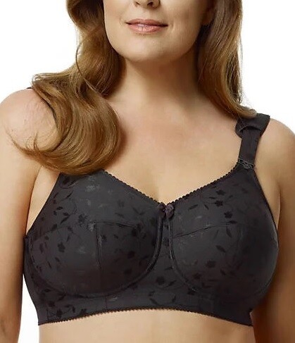 Elila BLACK Sidney Jacquard Soft Cup Wire-Free Bra, US 36H, UK 36FF ...
