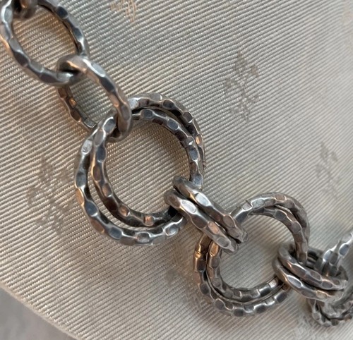 Signed STERLING SILVER KA 1772 Karizia SPA Italy 925 Hammered Chain ...