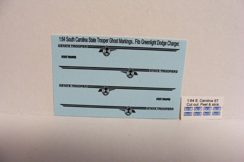 South Carolina State Trooper Ghost 1:64 Water Slide Decals for GL ...