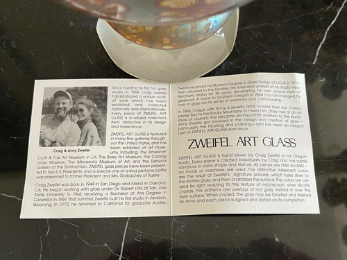 Impressive Craig Zweifel Signed 14 3/4" Tall Iridescent Art Glass ...