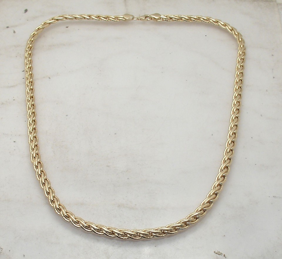 Technibond Corinthian Sedusa Link Chain Necklace 14K Yellow Gold Plated ...