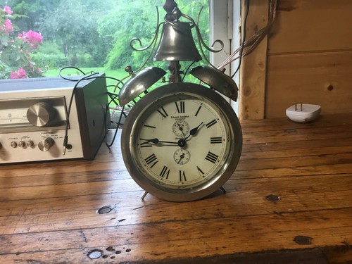 Big beautiful antique vintage German, WW2 ? Alarm Clock. three bells ...