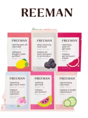 Freeman Face Mask Gift Set 6 Pack Hydrating Gel Cream Mud Clay Etc. New ...