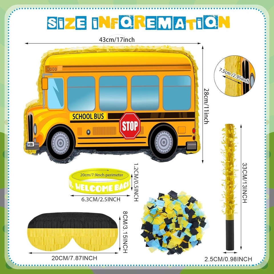 School Bus Piñata Back to School Piñata First Day of School Decorations ...