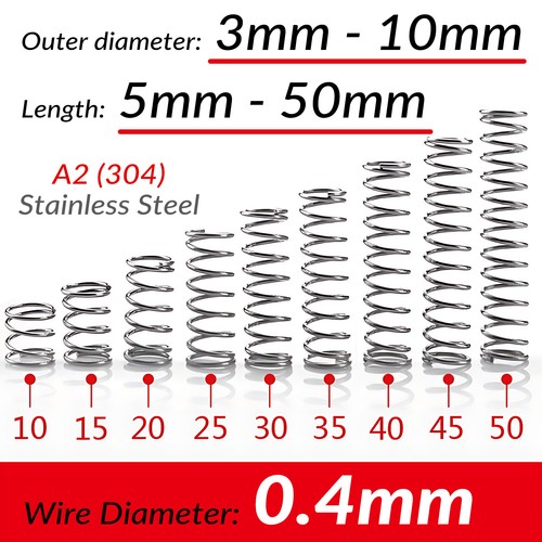 Wire Dia 0.4mm Compression Springs A2 Stainless Steel Small Pressure ...