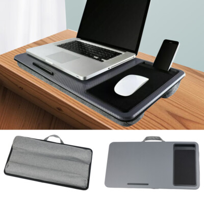 PORTABLE LAP DESK LAPTOP TRAY WITH PILLOW CUSHION MOUSE PAD PHONE ...