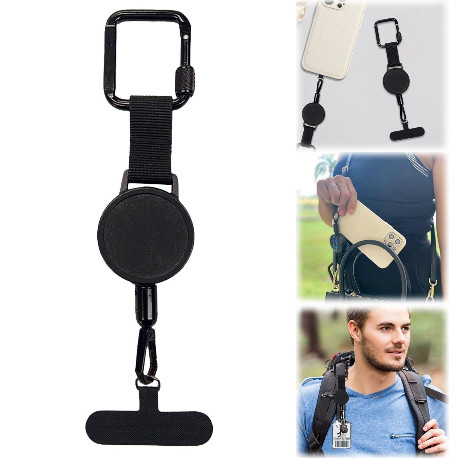 Anti-Theft Phone Tether , Retractable steel line, Universal anchor ...