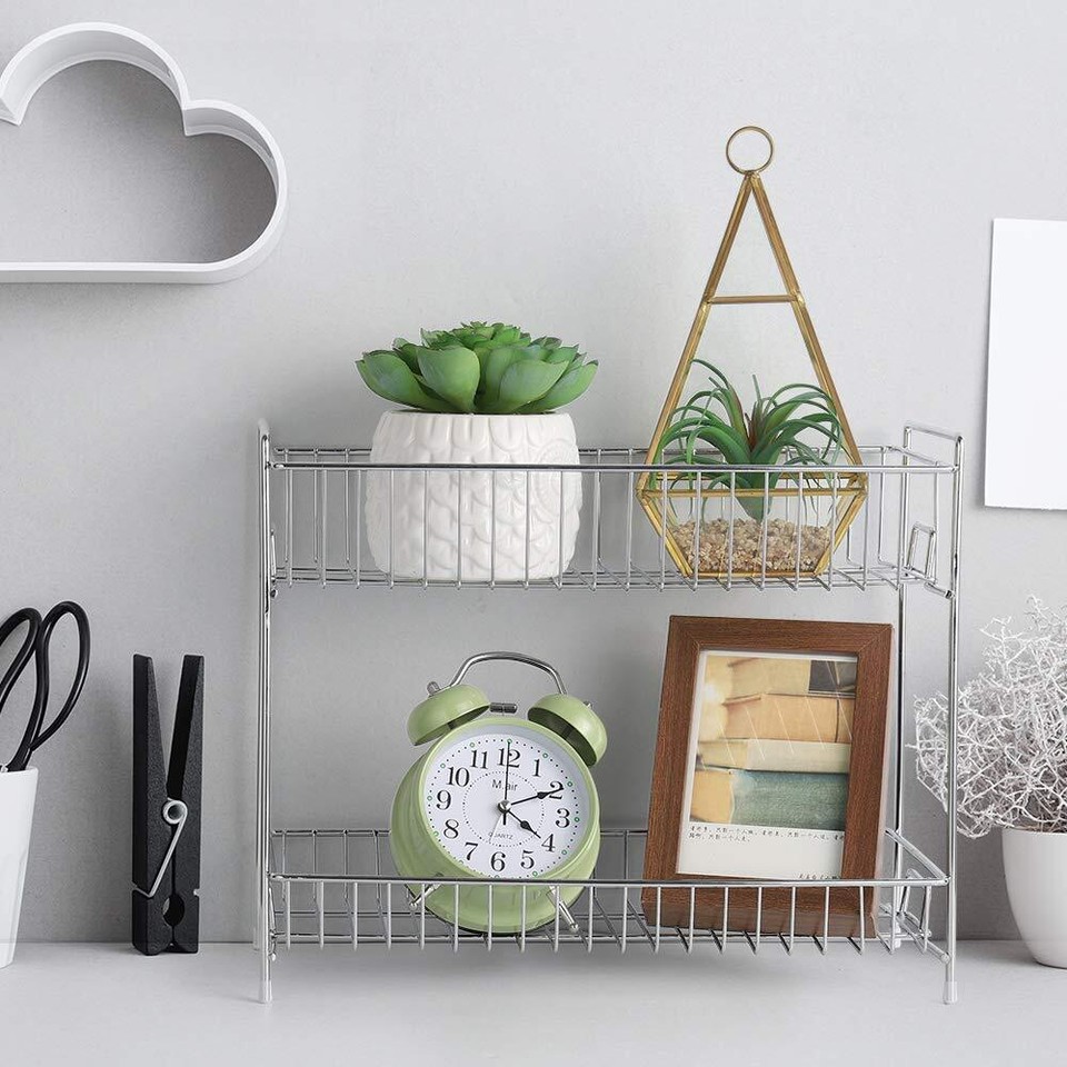 Stainless Steel 2 Tier Kitchen Rack/Spice Shelf/Kitchen/Pantry Storage ...