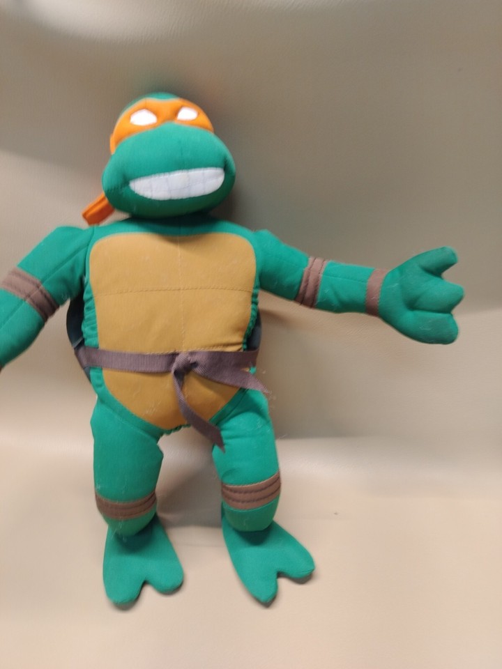 TMNT Michelangelo Large 15'' Ninja Turtles Toy Plush Doll Yell+Fight ...