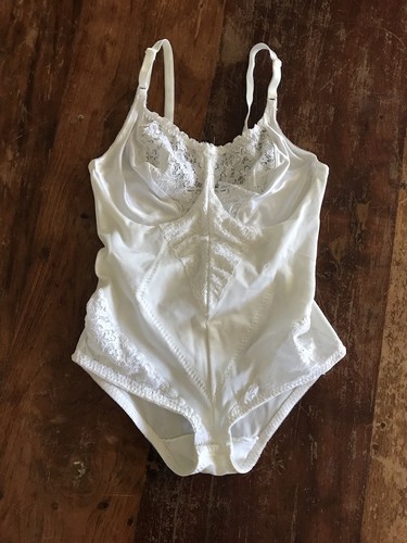 VTG 90s one piece teddy undergarment white lace SEARS size 40c ...