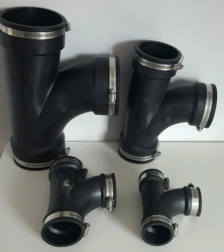 Flexi Rubber Boot Tee Junction Connector fitting for koi fish pond ...