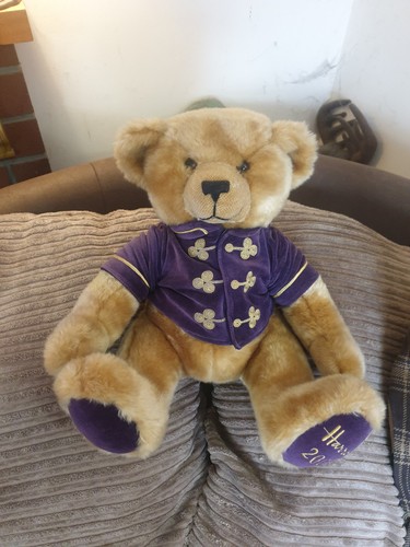 HARRODS 13" PLUSH TEDDY BEAR IN PURPLE FROCK COAT-MILLENIUM EDITION ...