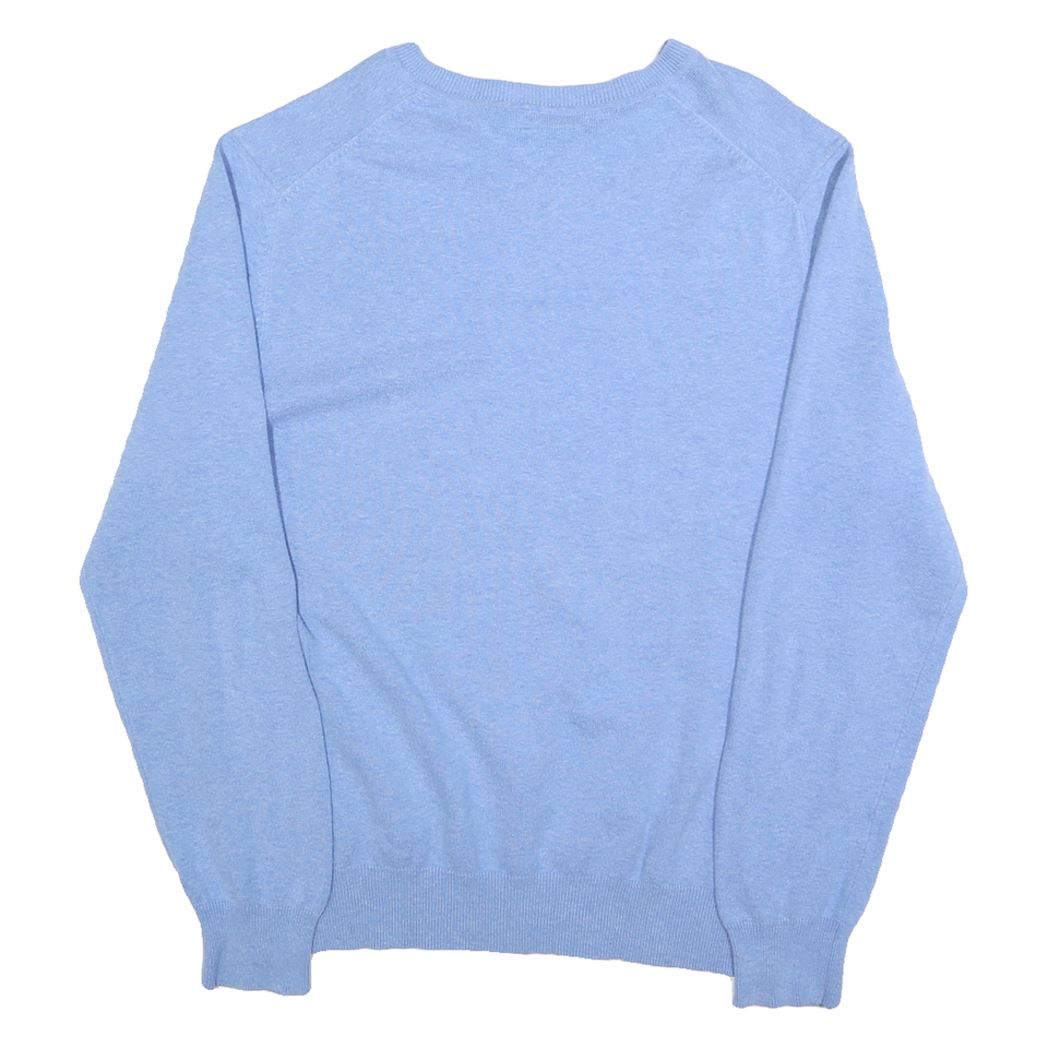 MCGREGOR Mens Blue Plain Cotton Blend V-Neck Basic Knit Jumper L Casual ...