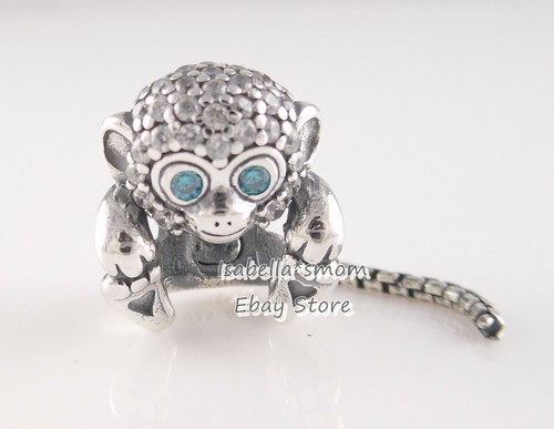 SPARKLING MONKEY Authentic PANDORA JUNGLE Charm 798054CZ NEW w POUCH ...