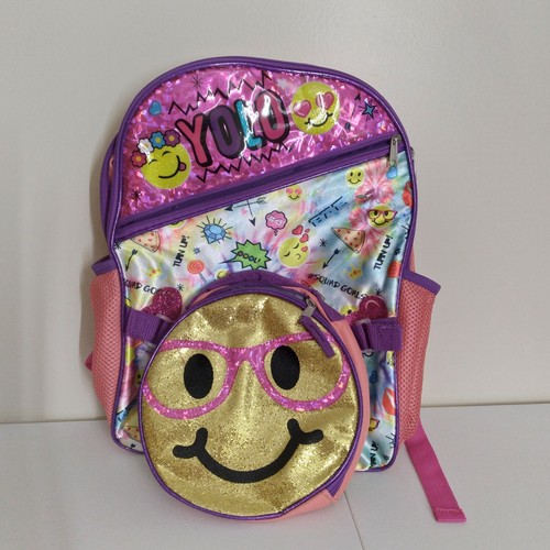 YOLO Emoji Backpack With Attached Lunch Bag and Pencil Case Back to ...