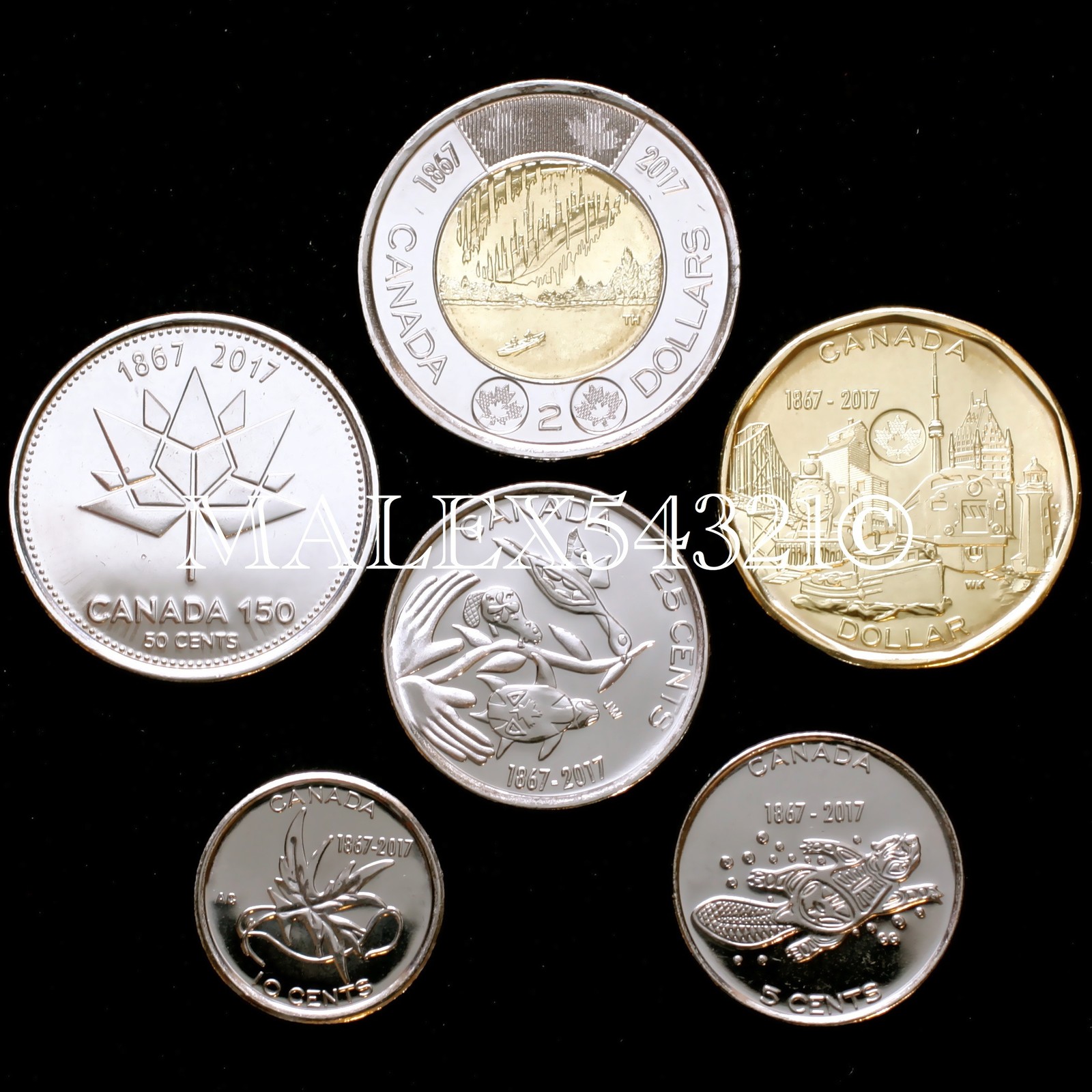 🇨🇦 CANADA 2017 COMPLETE COIN SET 5 CENTS TO 2 DOLLARS UNCIRCULATED (6 ...
