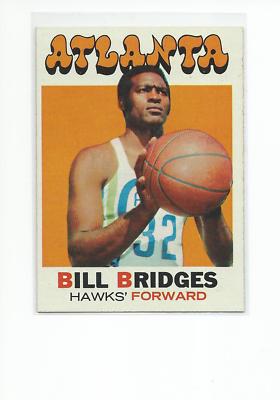BILL BRIDGES 1971-72 Topps Basketball card #132 Atlanta Hawks NR MT | eBay
