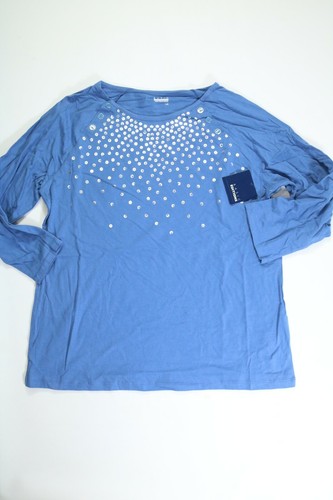 Women’s Basic Editions Blue/Silver 3/4 Sleeve Raglan Tee NEW! NWT | eBay