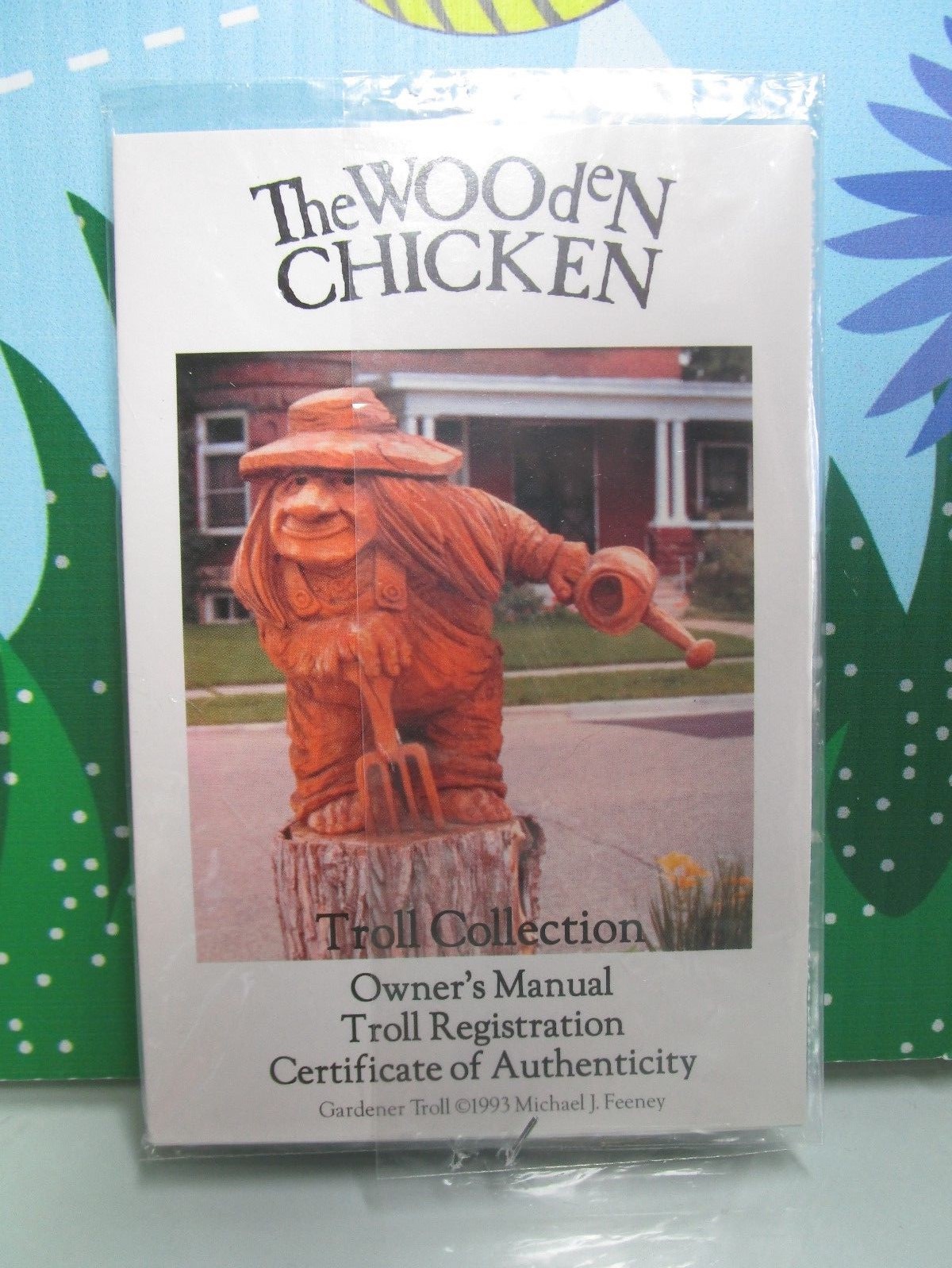 1999 TROLL CARRYING HOUSE OF DRAGONS - 11 1/2" Wooden Chicken Troll ...