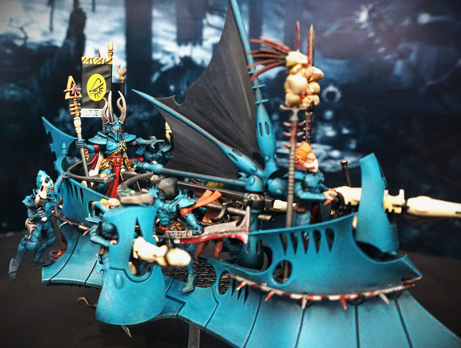 Ravager Corsair Voidscarred Admiral Ship painted Warhammer 40k Drukhari ...