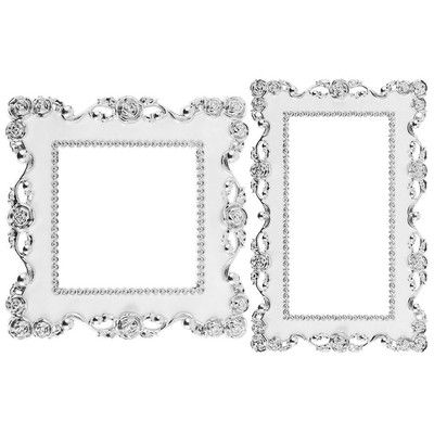 Double Silver Surround Socket Frame Light Switch Cover Home Decor Wall ...