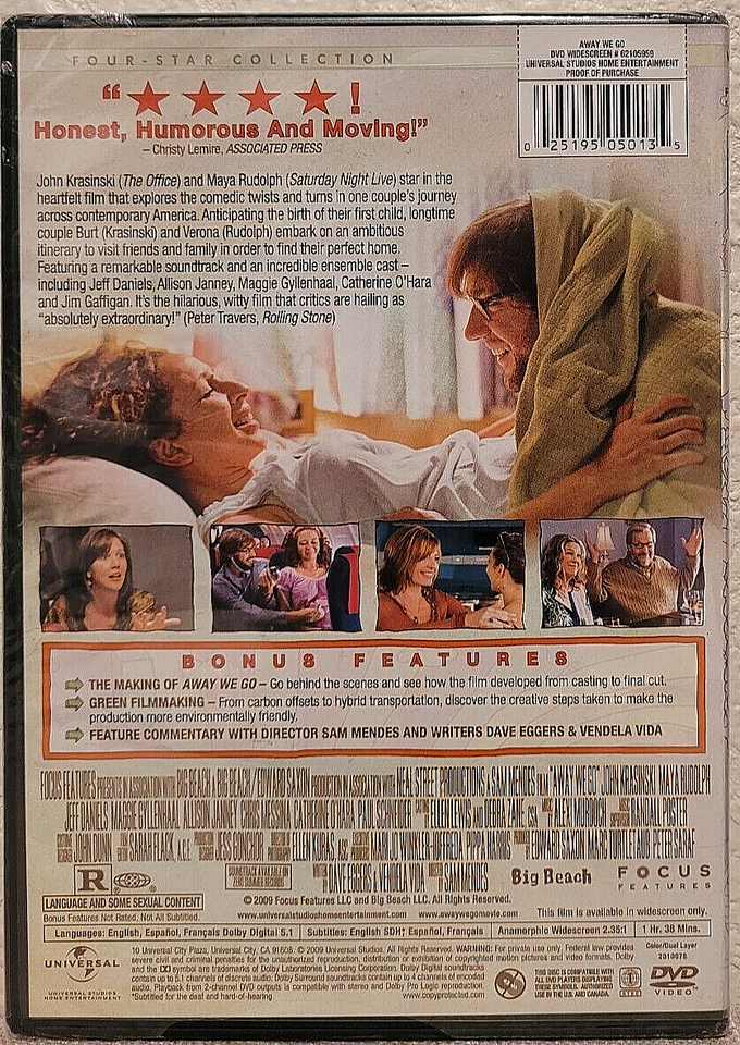 Away We Go (DVD, 2009) John Krasinski, Maya Rudolph - Brand New, Sealed ...