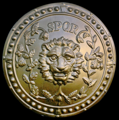 SPQR Roman Lion Shield in Bronze finish Wall sculpture replica ...