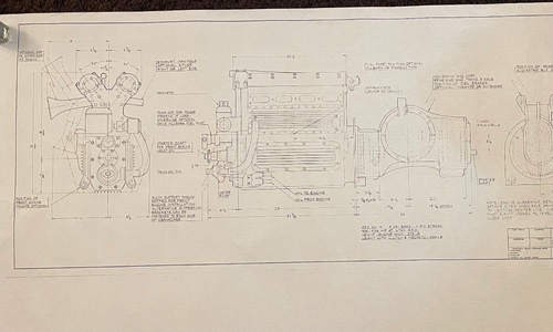 Vintage Print Meyer & Drake Racing Engine Blue Prints Offenhauser? Los ...