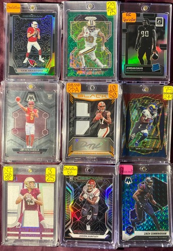 💎#2 Premium🏉Football Cards Lot of(9) #'d•Case Hits•RC Variation•Dual ...