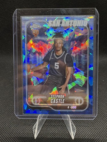 2024-25 Topps Chrome Sapphire Stephon Castle San Antonio Spurs Rookie ...