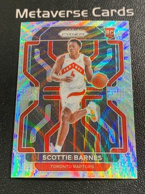 2021-22 Panini Prizm #320 Scottie Barnes Silver Wave Prizm Rookie RC ...
