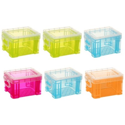 6 Pcs Mini Storage Box with Lid Boxes Lids Plastic Small Containers ...