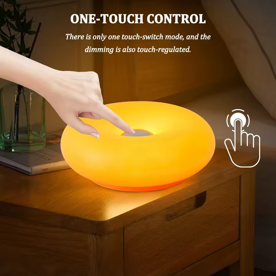 IKEA VARMBLIXT LED Table/Wall Donut Lamp Orange Glass/Round Sabine ...