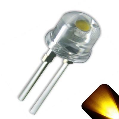 20 x LED 8mm Yellow Gold .5 Watt Wide Angle High Power LEDs 0.5w half 1 ...