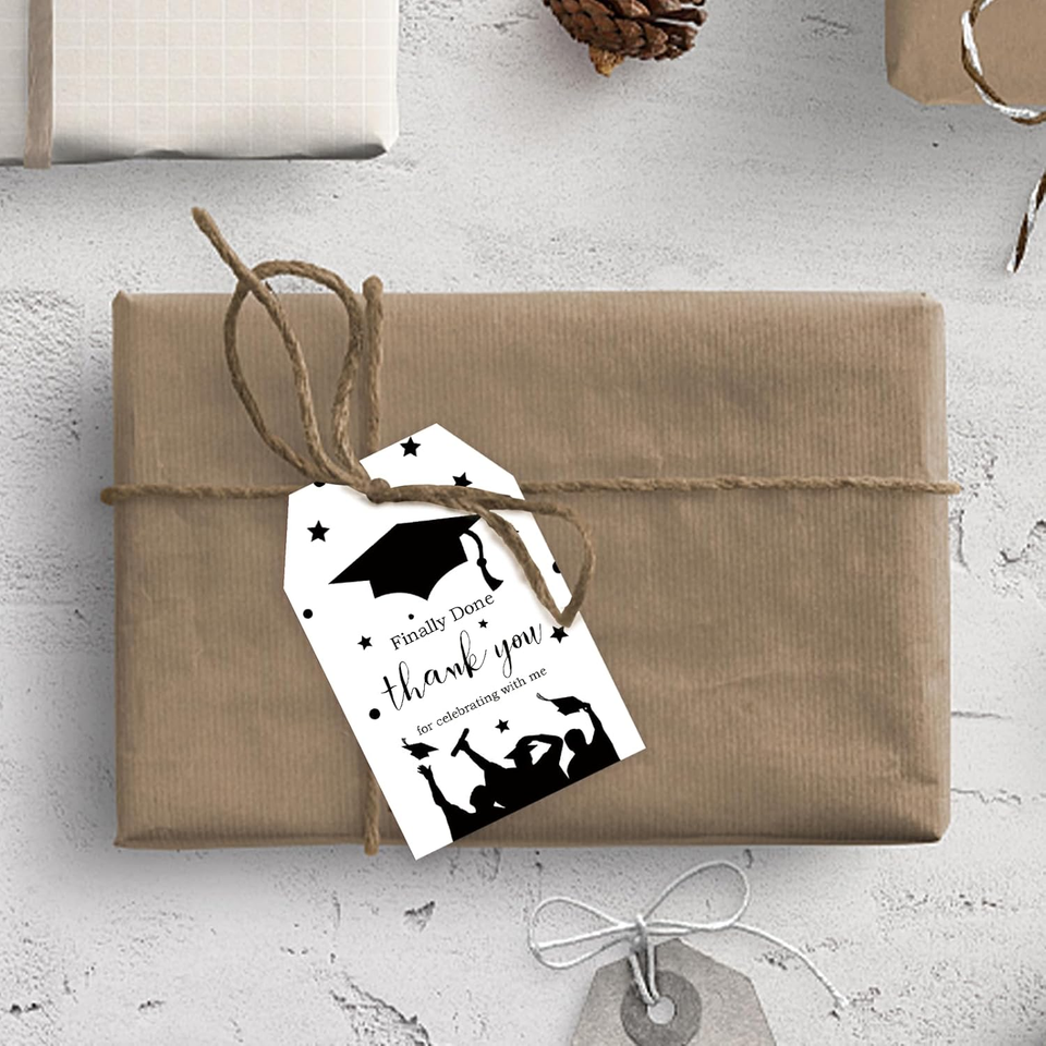 50Pcs Graduation Thank You Tags, Congrats Grad Gift Tag with String for ...