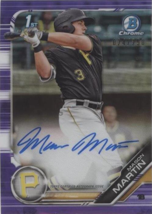 2019 Bowman - Chrome Prospect Autographs Mason Martin #CPA-MMA Purple ...