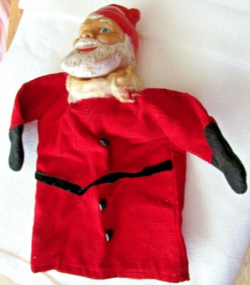 VINTAGE 1950'S CHRISTMAS SANTA CLAUS HAND PUPPET RARE FIND | eBay