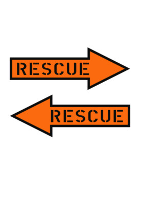 RESCUE ARROW (2X) MILITARY AIRCRAFT Vinyl Decal 1 LEFT & 1 RIGHT ARROW ...
