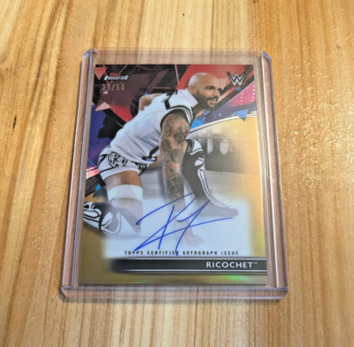 2021 Topps Finest WWE RICOCHET Gold Refractor Autograph 39/50 AUTO #RA ...