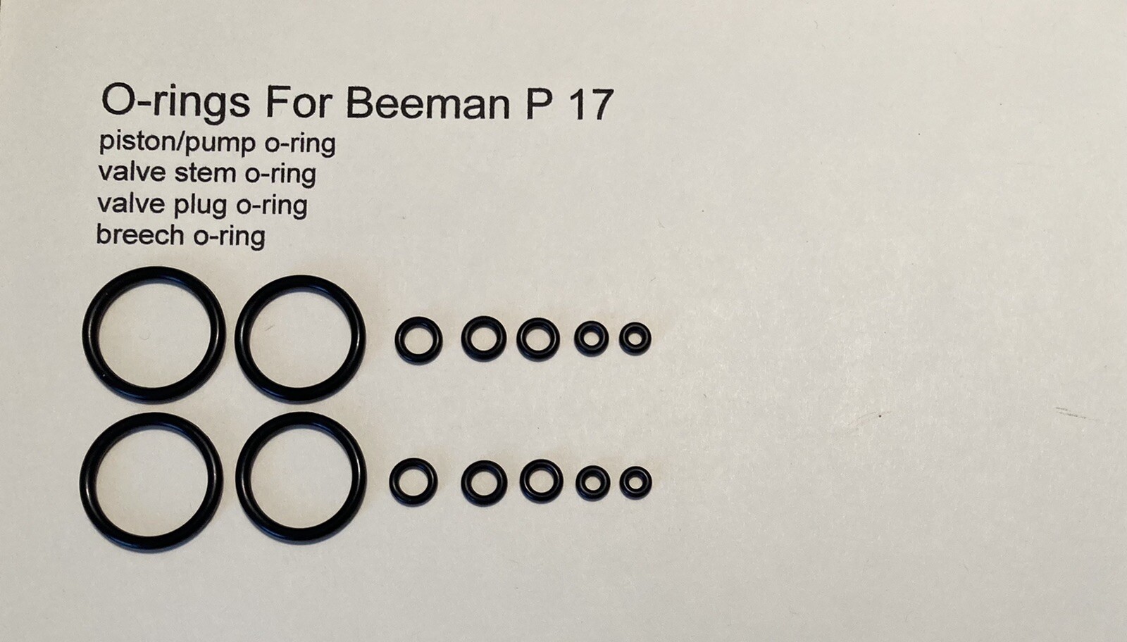 (2) O-ring Rebuilding Kits for Beeman P 17 Air Pistol,O-rings,Air ...
