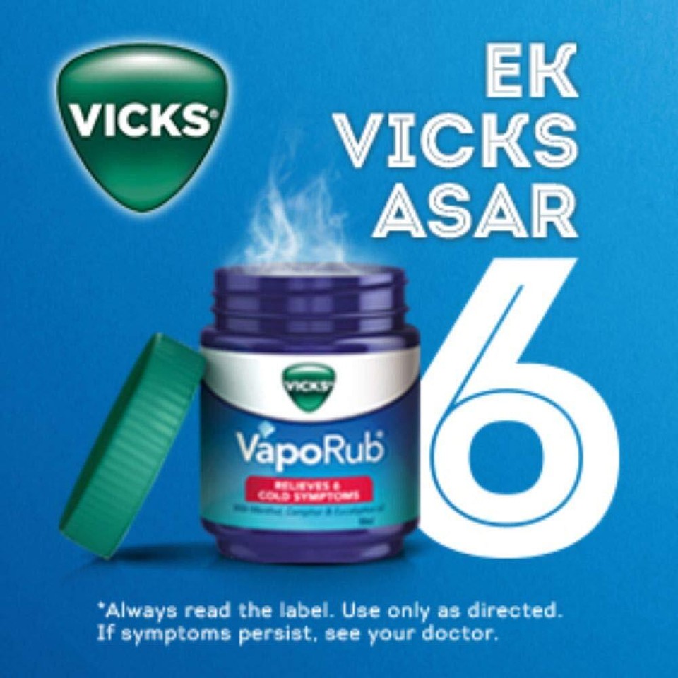 BIG SIZE Vicks Vaporub 105ML, Relief From Cold, Cough, Blocked Nose ...